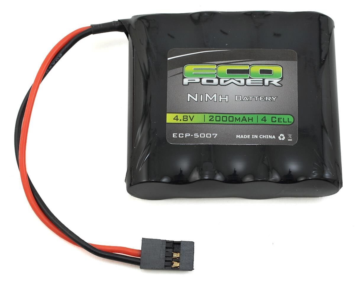 EcoPower 4-Cell NiMH AA SBS-Flat Receiver Battery w/Rx Connector (4.8V ...