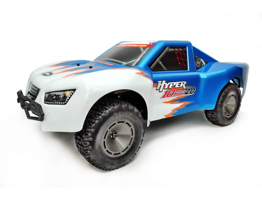 HOBAO HYPER 10SC 2.0 ELECTRIC TRUCK RTR WITH BLUE/WHITE BODY